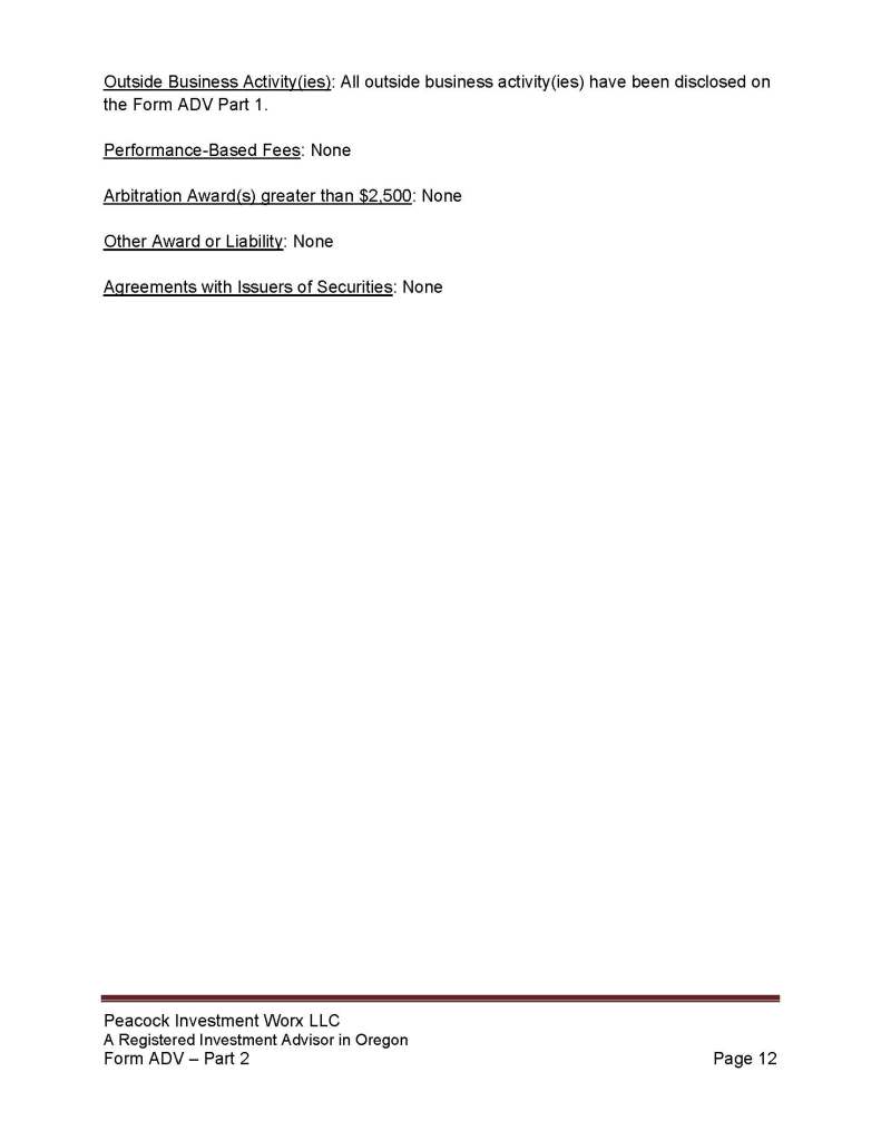 PIW Form ADV Part 2 Firm Brochure with TradePMR FCC verbiage 6 11 15 ...